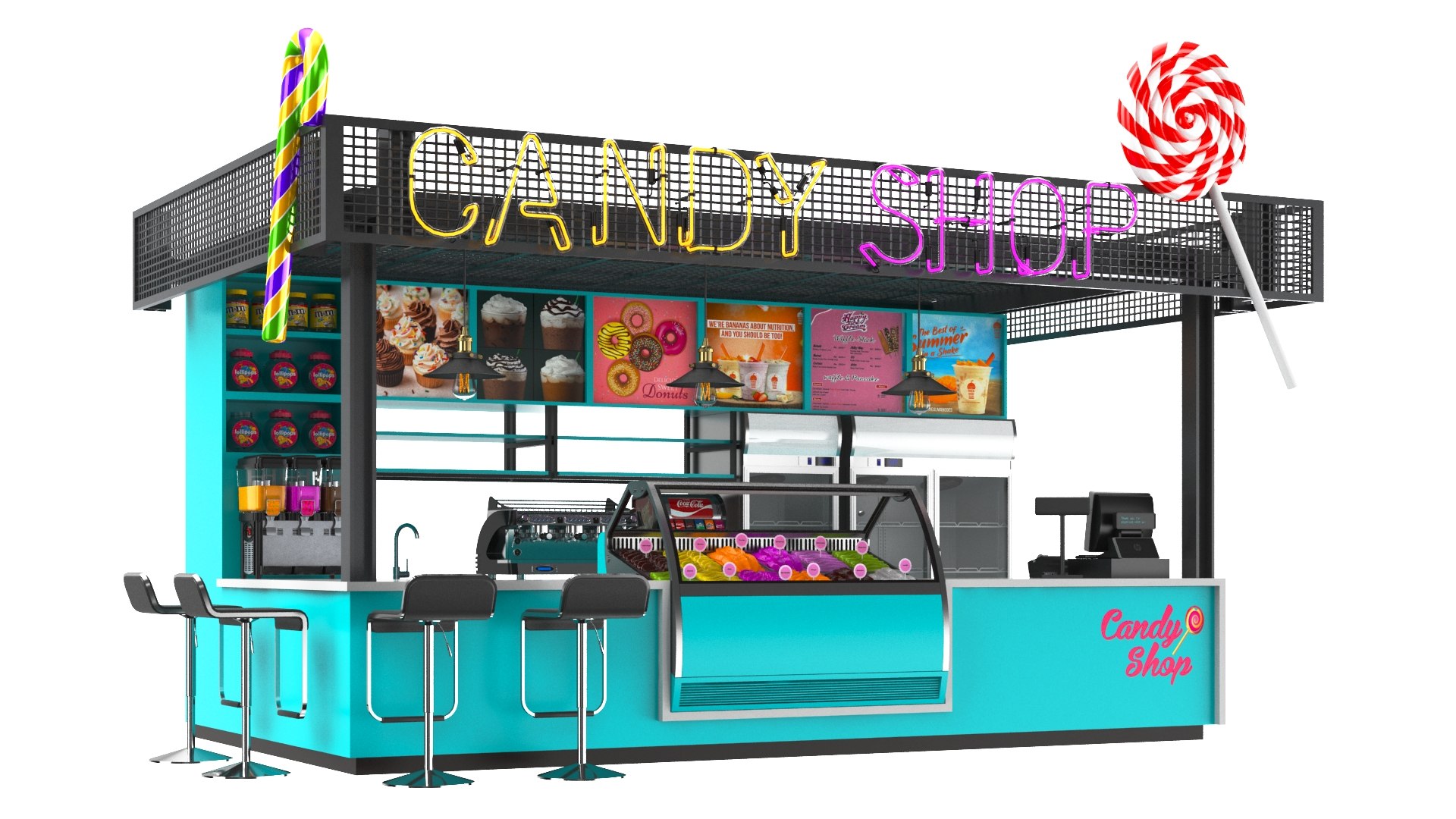 3D Model Detailed Candy Shop - TurboSquid 2121520