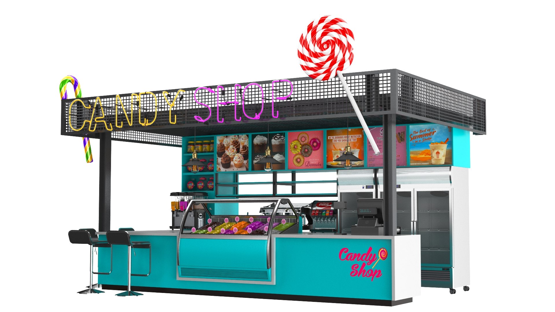 3D Model Detailed Candy Shop - TurboSquid 2121520