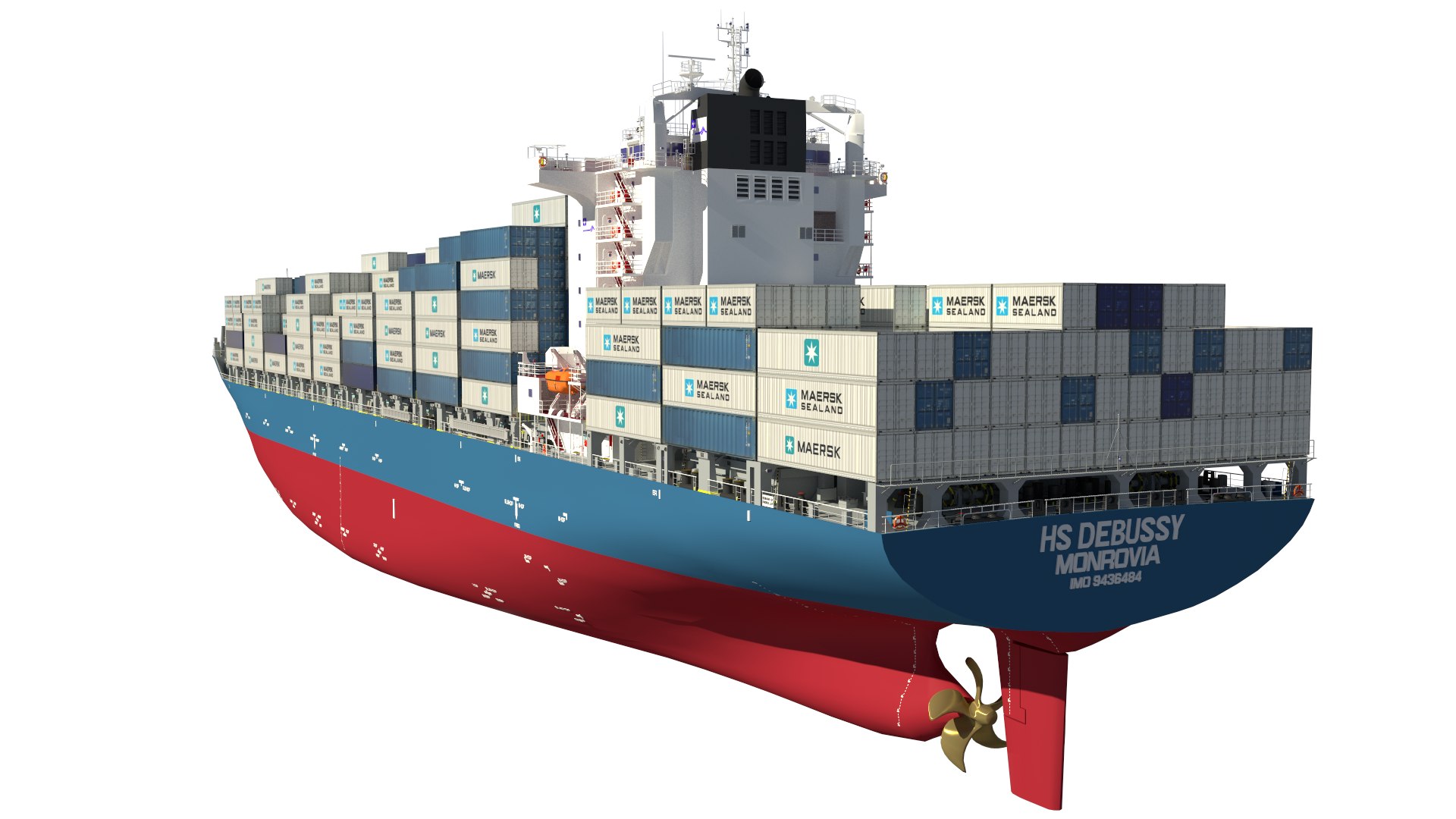Container ship redshift 3D model - TurboSquid 1471485