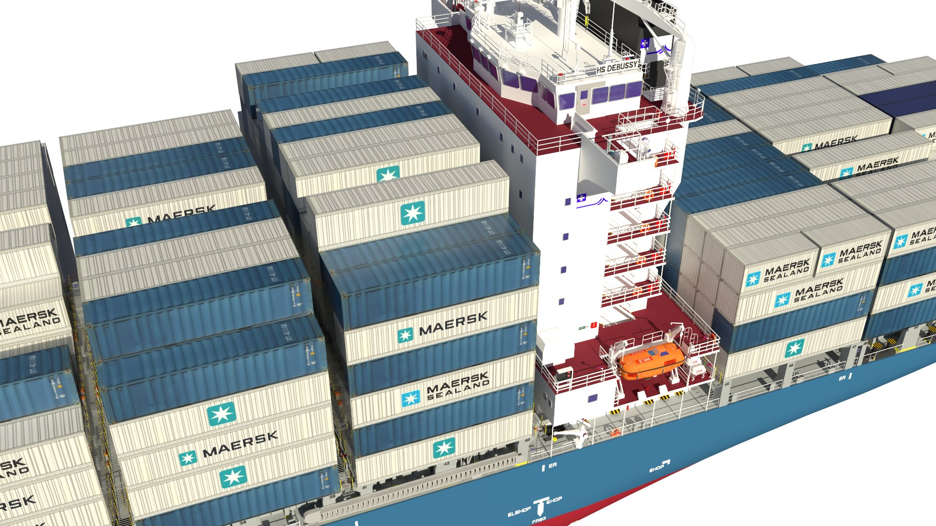 Container ship redshift 3D model - TurboSquid 1471485