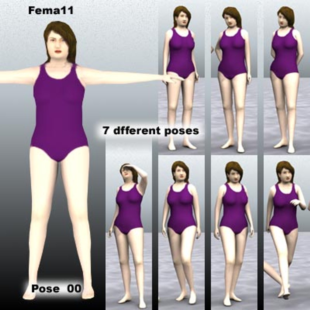 3d human female girl model