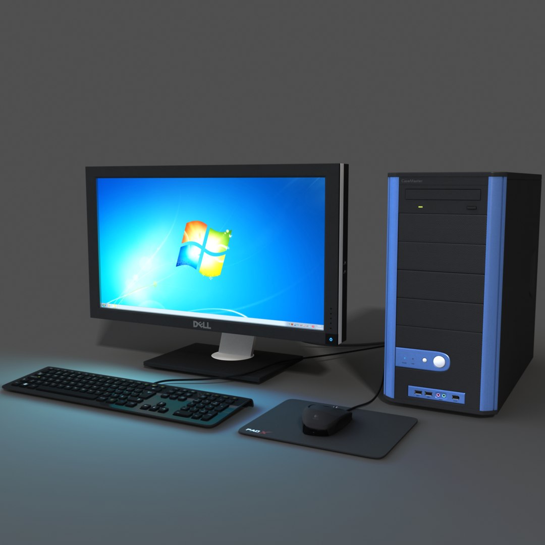 3d model of polygonal computer case
