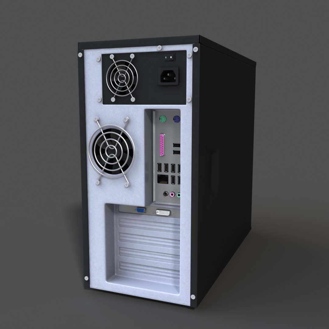 3d model of polygonal computer case