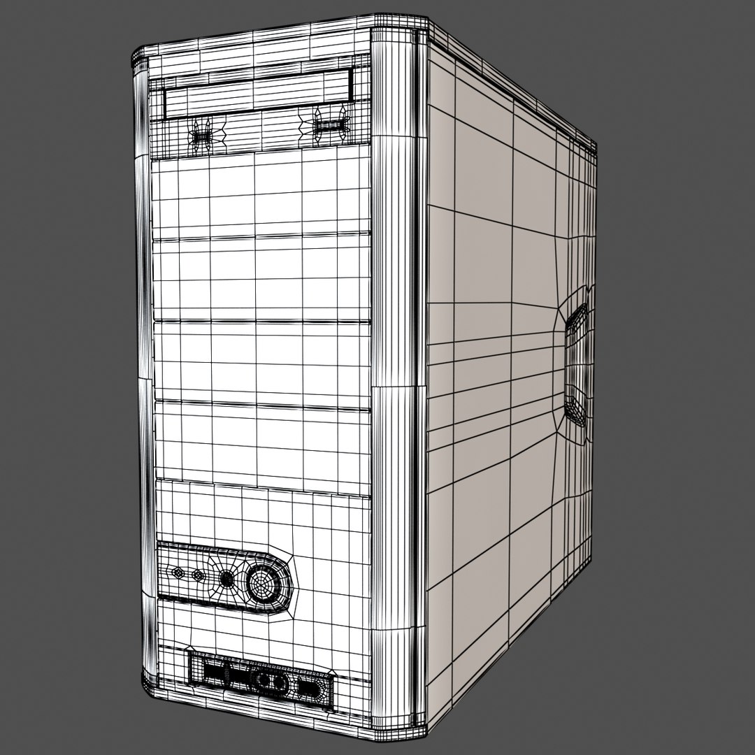 3d model of polygonal computer case