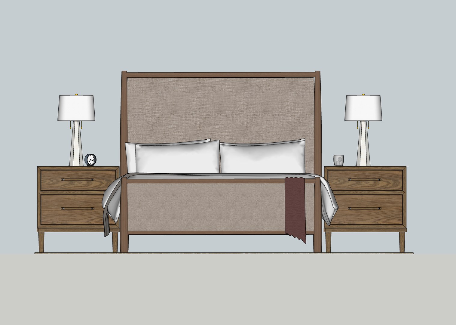 3D Queen Bed ASHLEY Roanhowe - TurboSquid 2344724