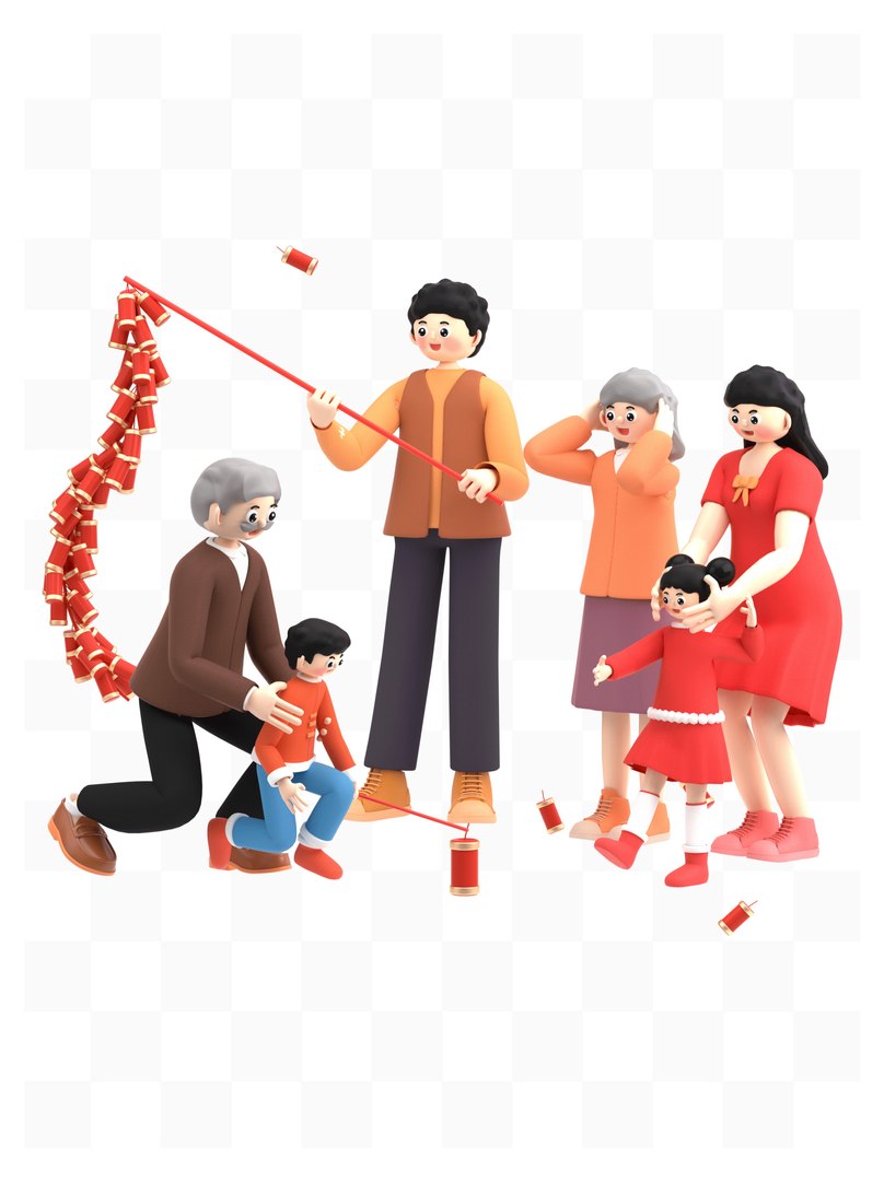 3D Cartoon Characters Family Reunion Model - TurboSquid 2044276