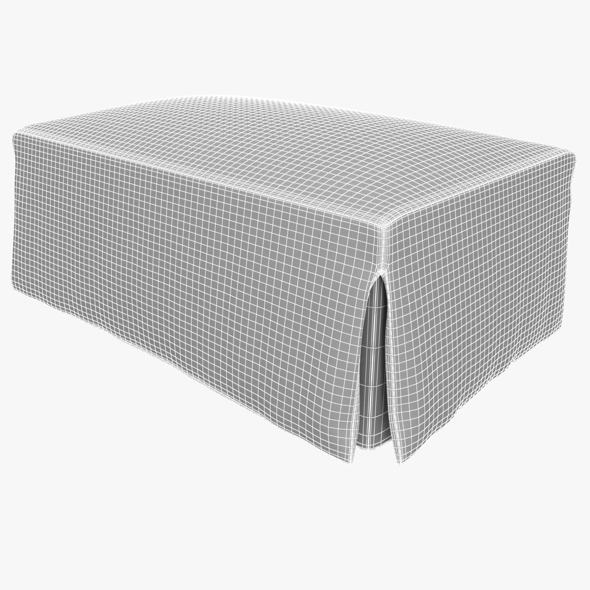3d max ottoman custom rectangular sleepcovered