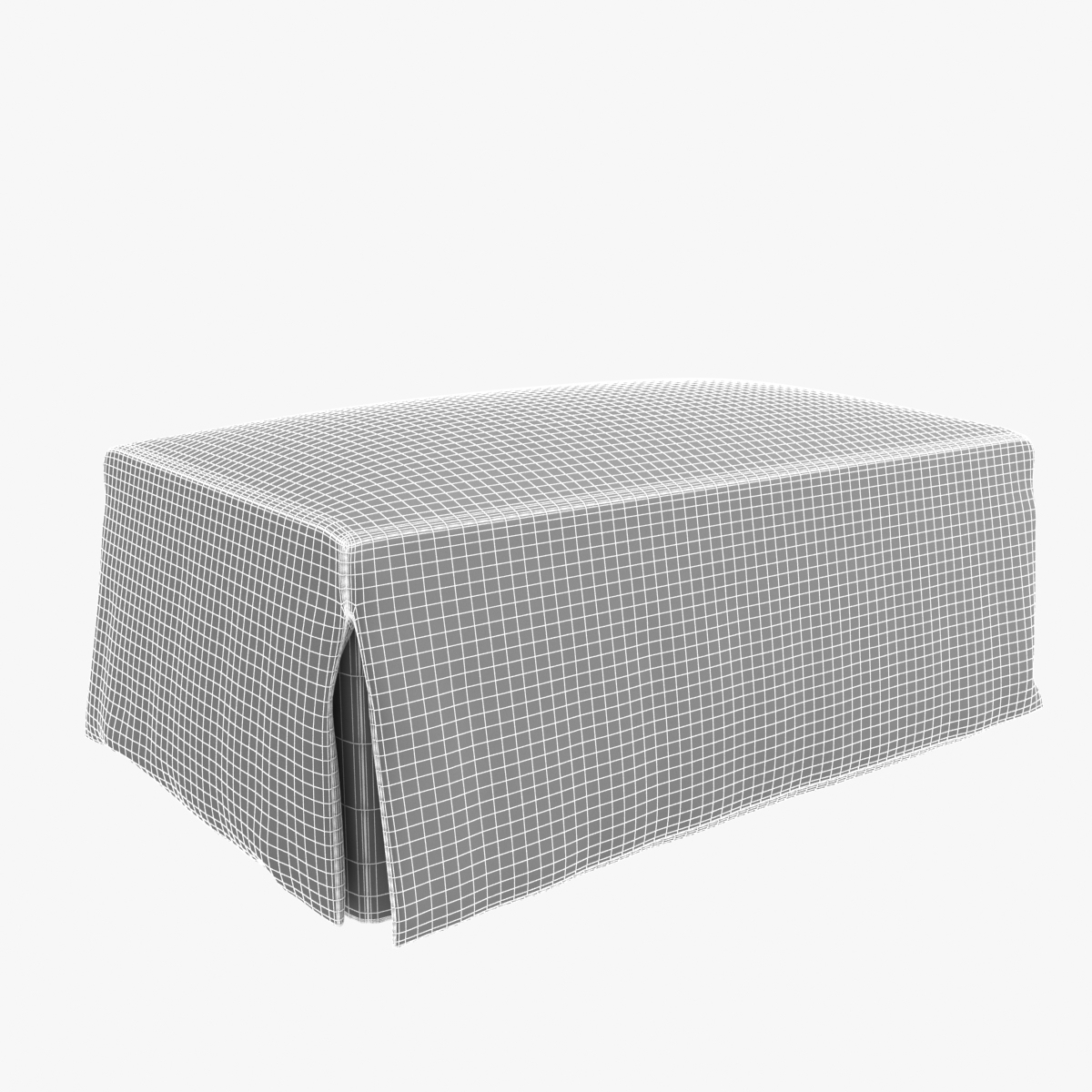 3d max ottoman custom rectangular sleepcovered