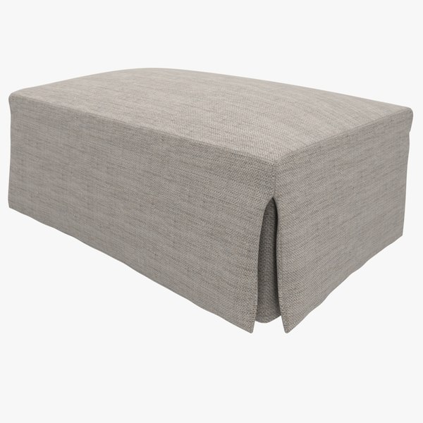 3d max ottoman custom rectangular sleepcovered