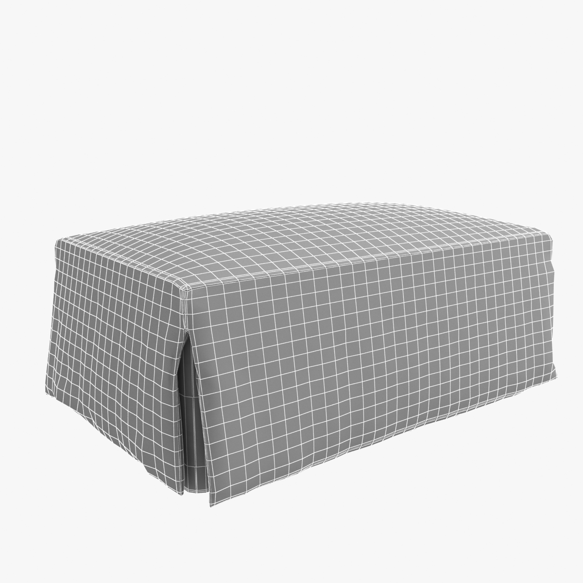 3d max ottoman custom rectangular sleepcovered