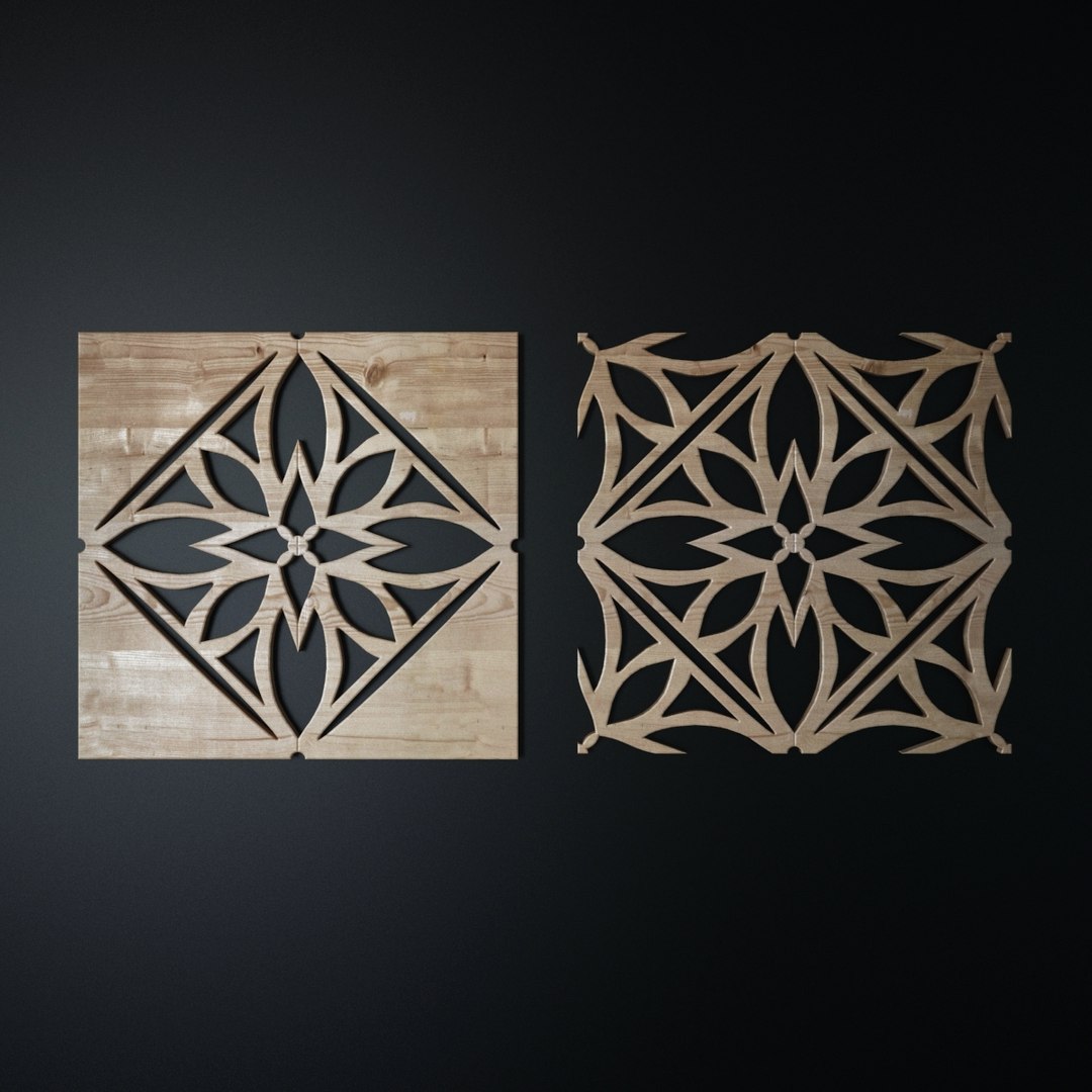 3d Model Decorative Laser Cutting Pattern