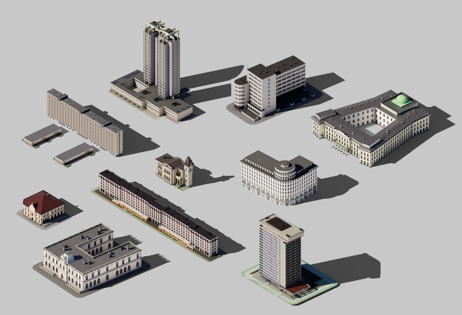 20 European Buildings Base Mesh Models Model - TurboSquid 2082397