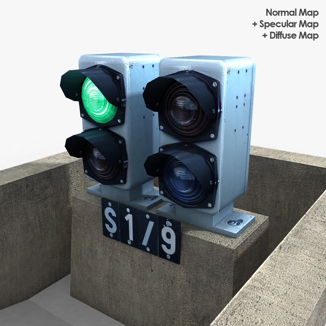 Railway Dwarf Traffic Light 3d Dxf