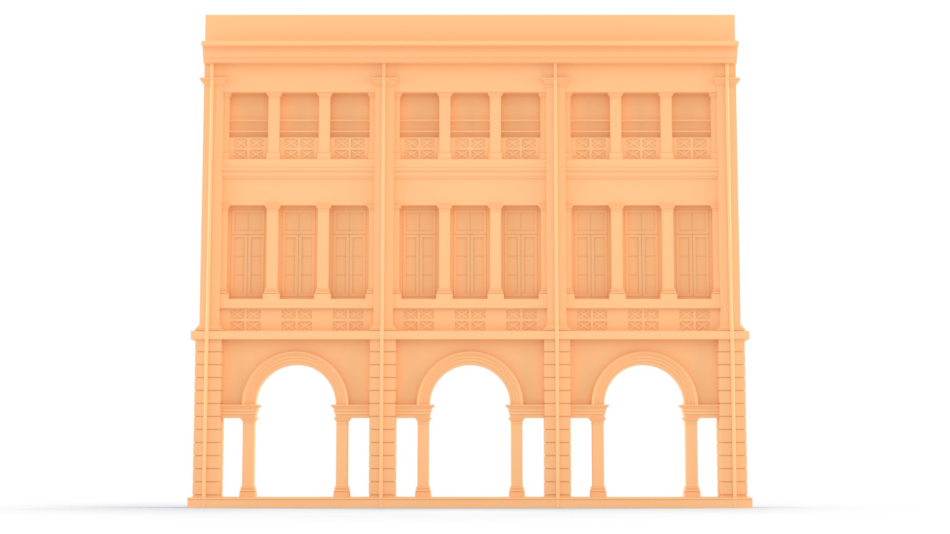 Building façade 001 Triple model - TurboSquid 1727316