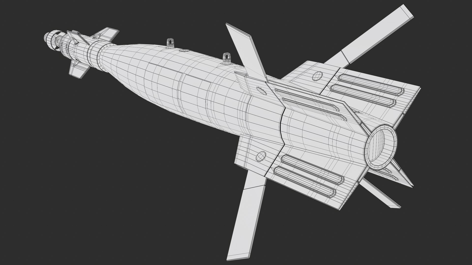 GBU-16 Paveway 2 White Aircraft Laser Guided Bomb PBR 3D Model ...