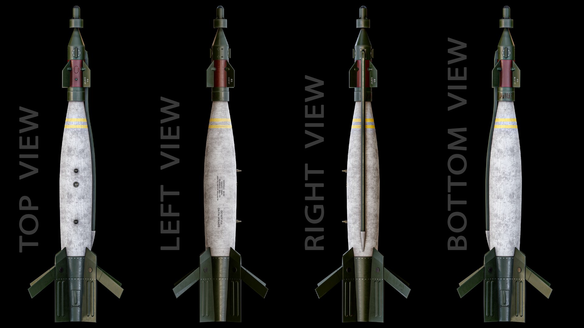 GBU-16 Paveway 2 White Aircraft Laser Guided Bomb PBR 3D Model ...
