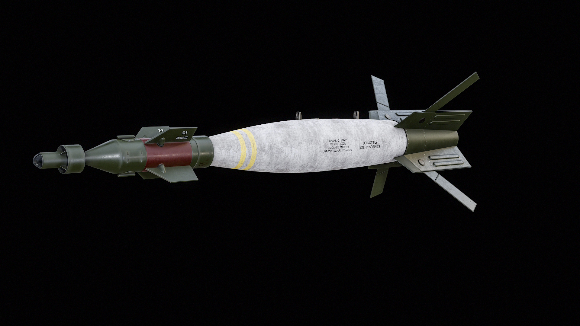 GBU-16 Paveway 2 White Aircraft Laser Guided Bomb PBR 3D Model ...