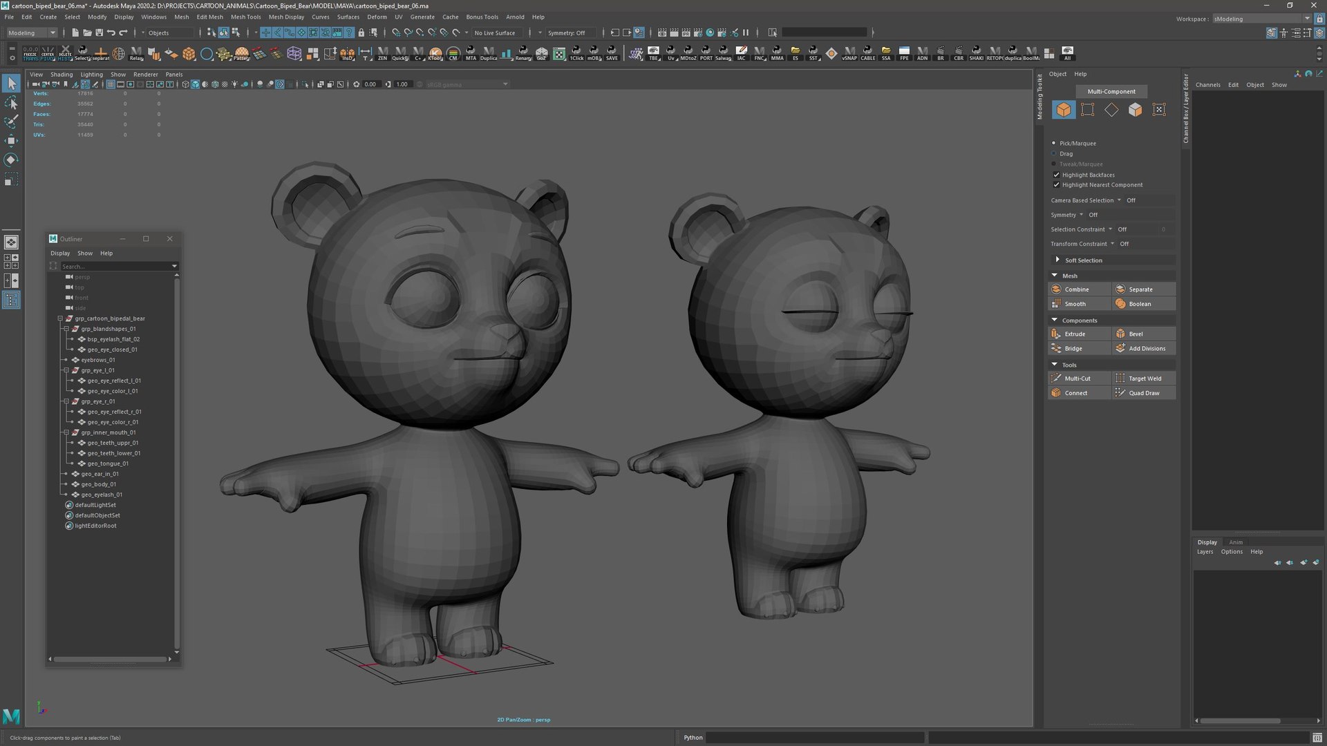 Biped Bear Animation 3D Model - TurboSquid 1607401