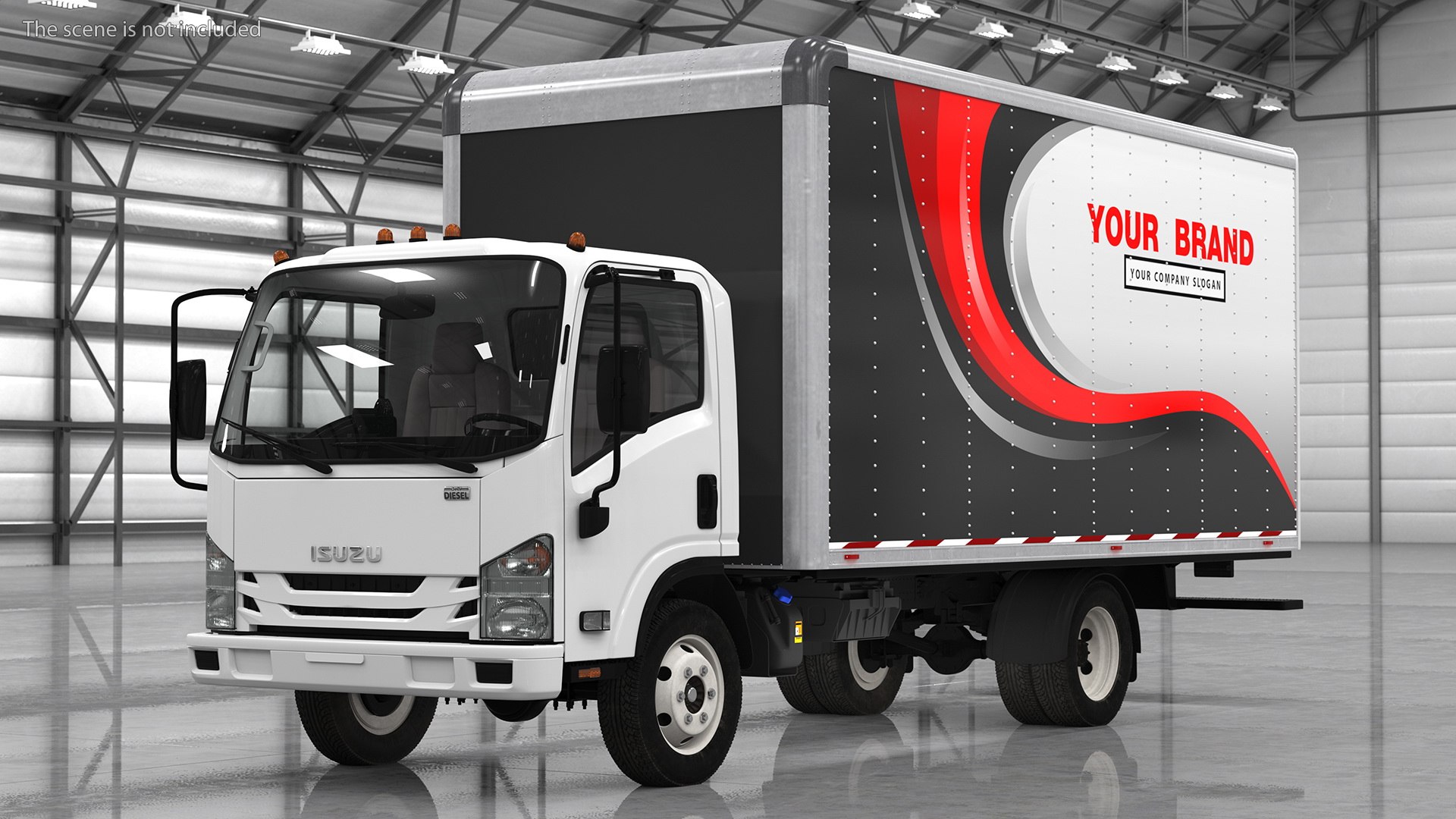 3D Model Box Truck Isuzu NPR 2018 Rigged Your Brand - TurboSquid 1886767