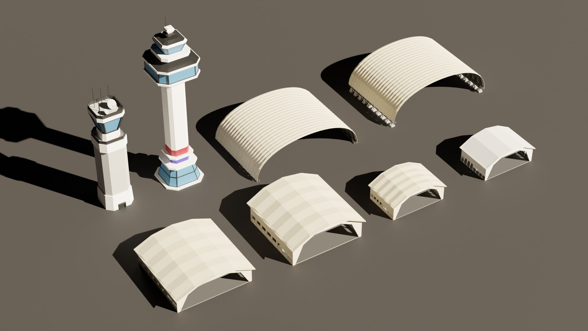 3D Low Poly Airport Collection Low-poly 3D Game Asset Model ...