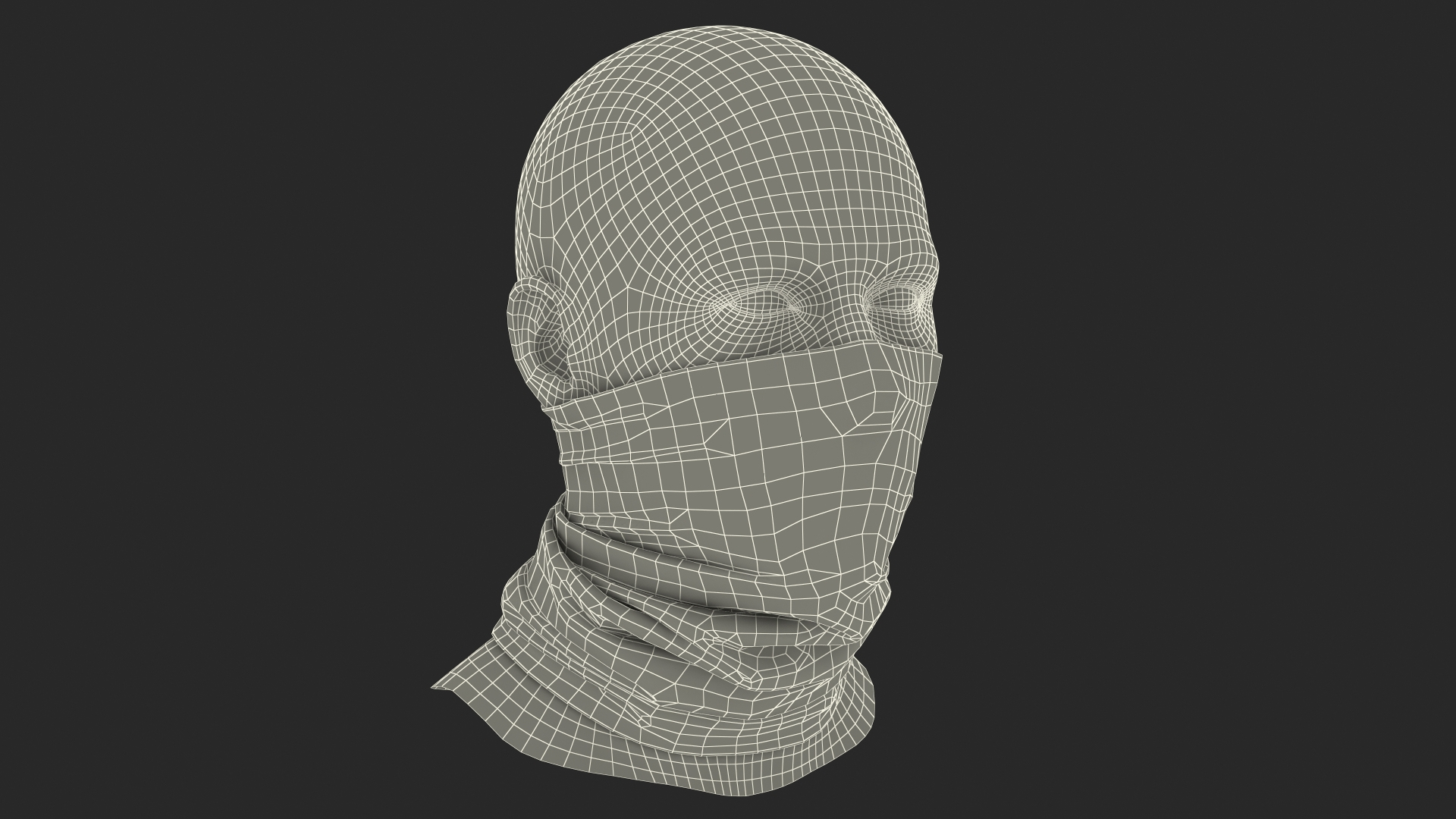 Elastic Half Face Neck Gaiter 3D - TurboSquid 1783992