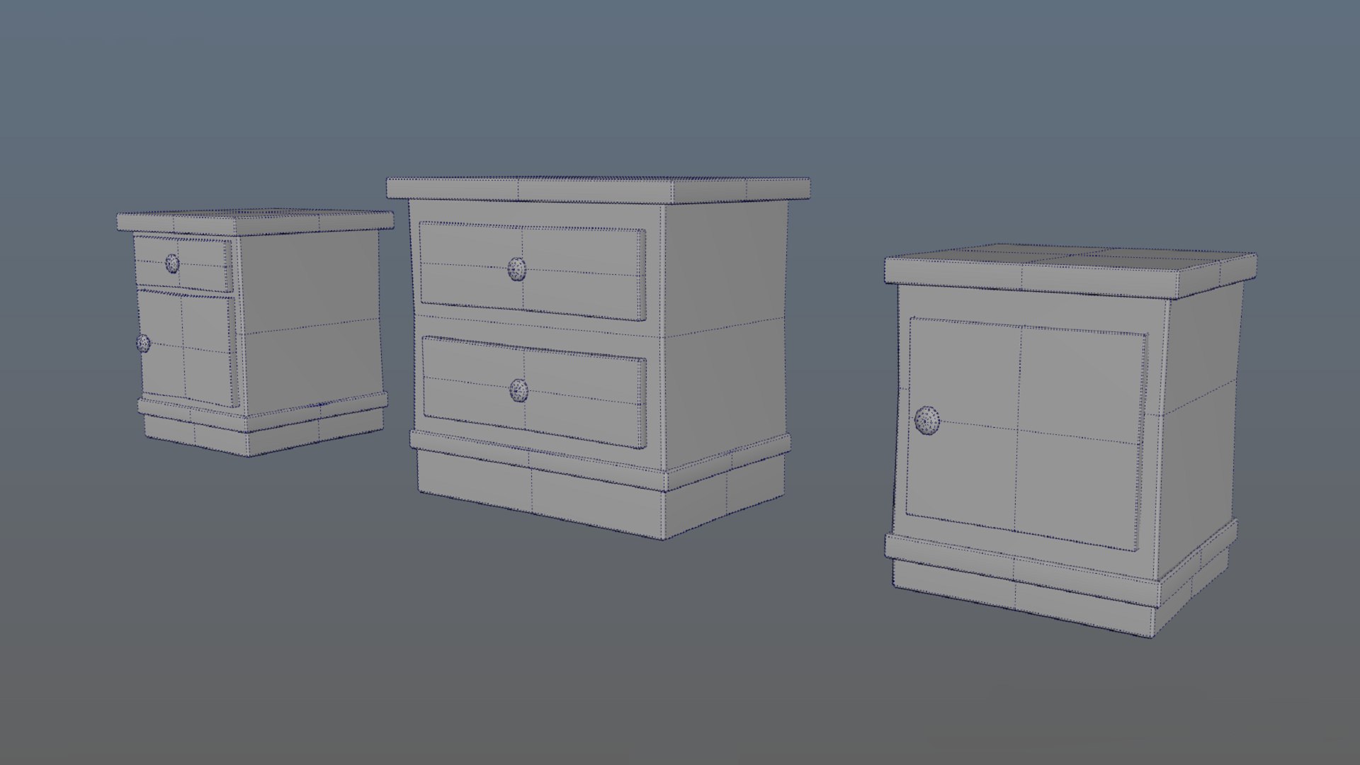 3D Model Stylized Furniture Bedside Tables PBR Game Ready Low-poly 3D ...