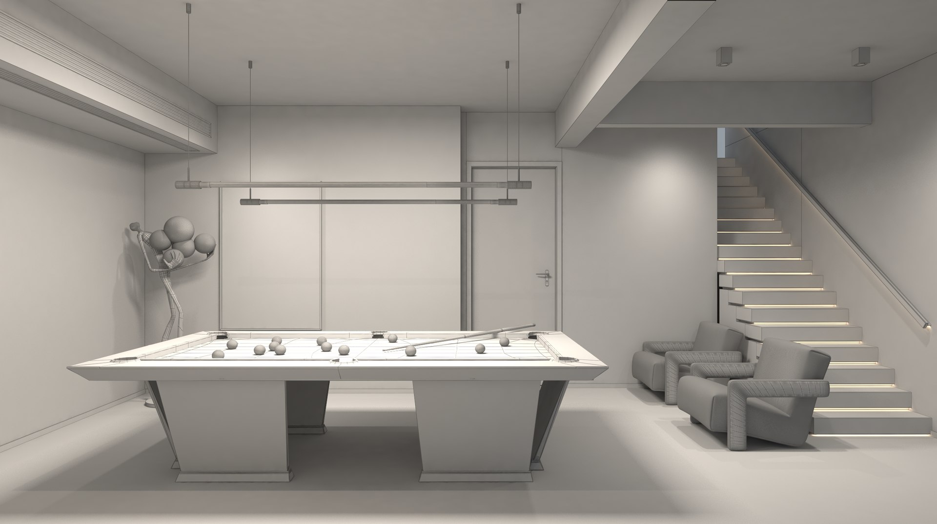 Pool Table Scene 3D Model - TurboSquid 1783903