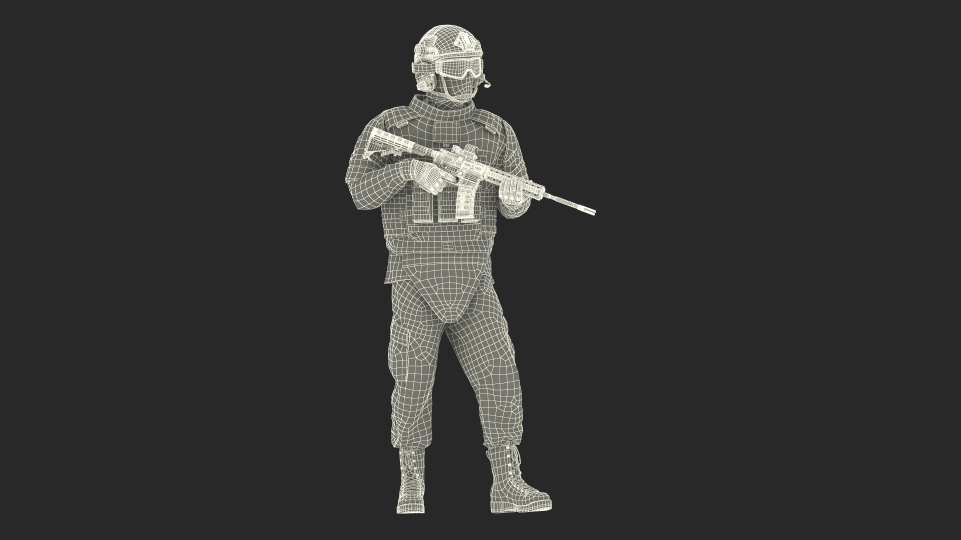 Equipped Military Soldier In Grey Camo Walking Model - TurboSquid 2265133
