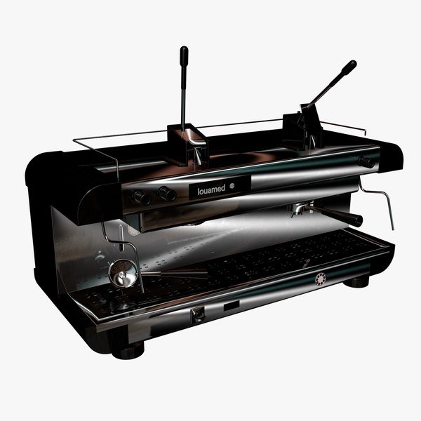 Coffee machine two handles model - TurboSquid 1792667