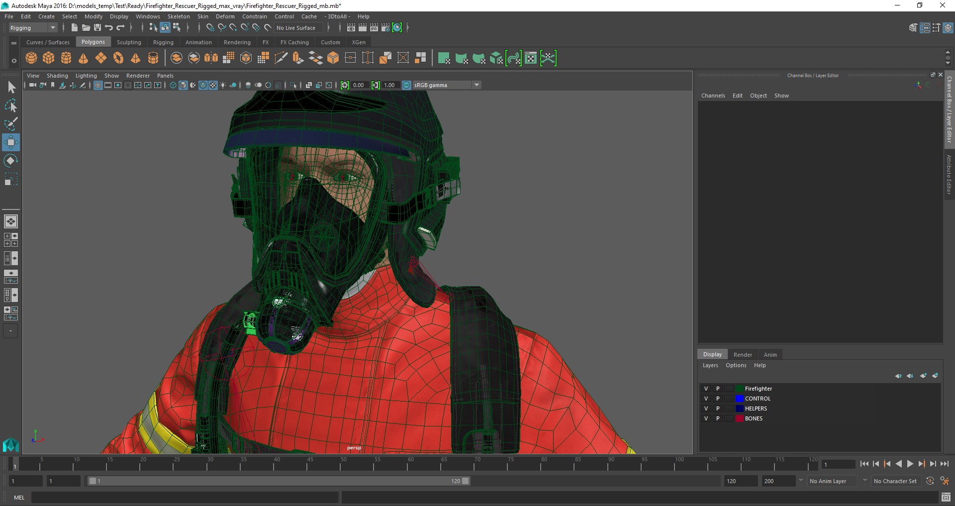 3D Firefighter Rescuer Rigged for Maya - TurboSquid 1724972