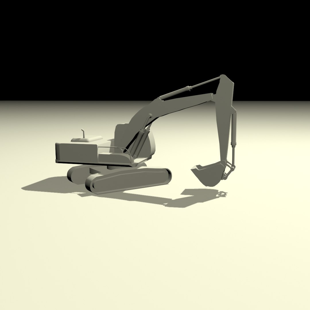 3d Excavator Animation Model