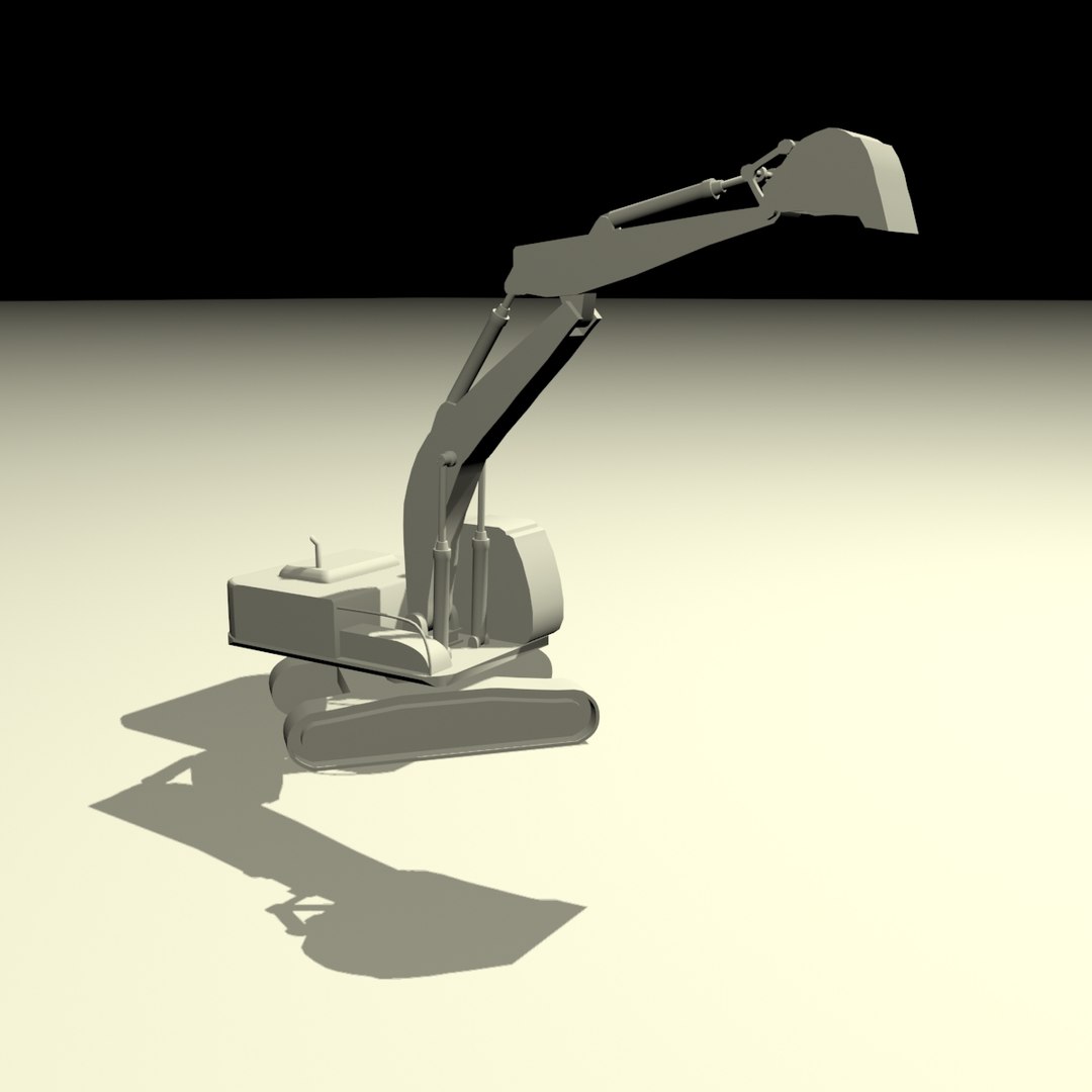 3d Excavator Animation Model