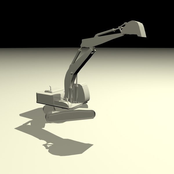 3d excavator animation model