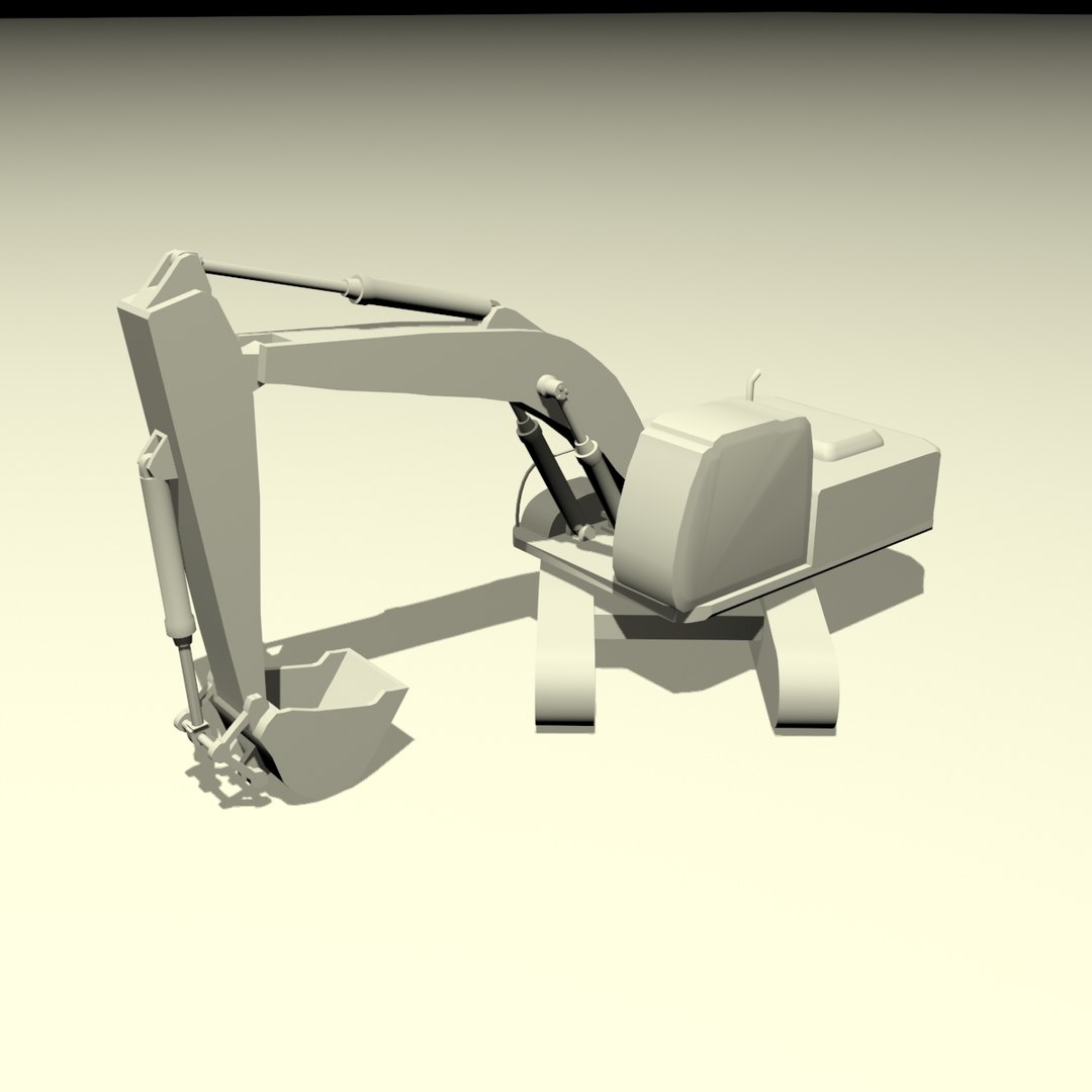 3d Excavator Animation Model