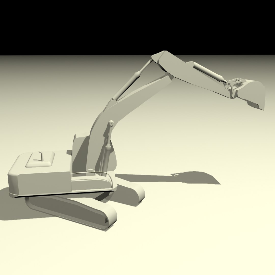 3d Excavator Animation Model