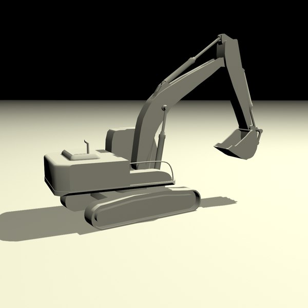 3d excavator animation model