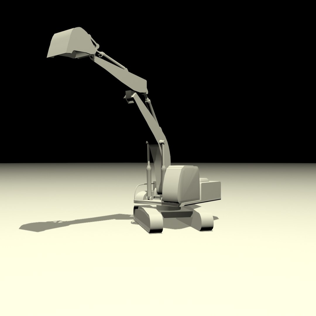 3d Excavator Animation Model