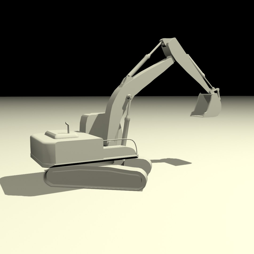 3d Excavator Animation Model