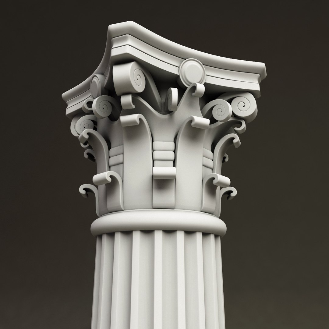 columns set composite 3d model