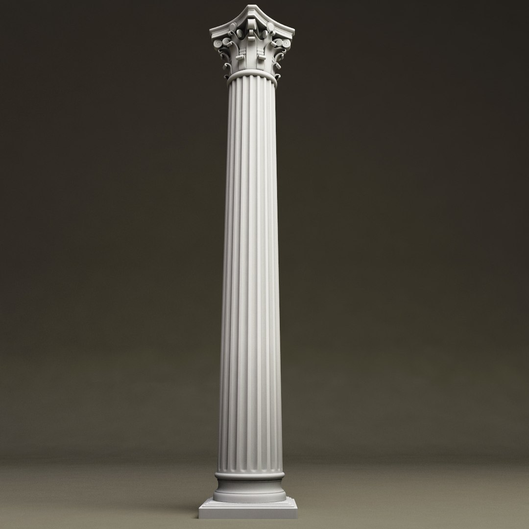 columns set composite 3d model