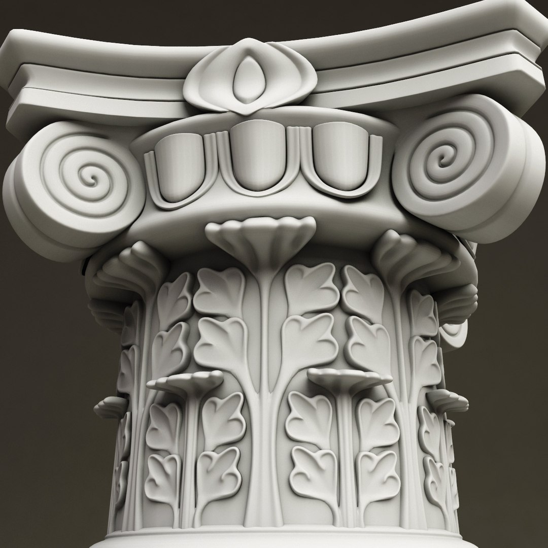 columns set composite 3d model
