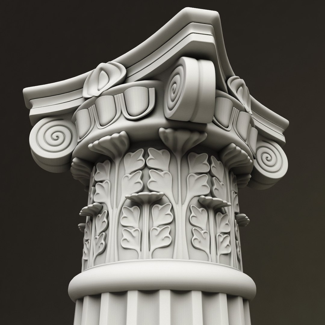 columns set composite 3d model