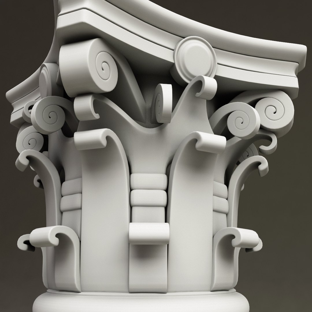 columns set composite 3d model