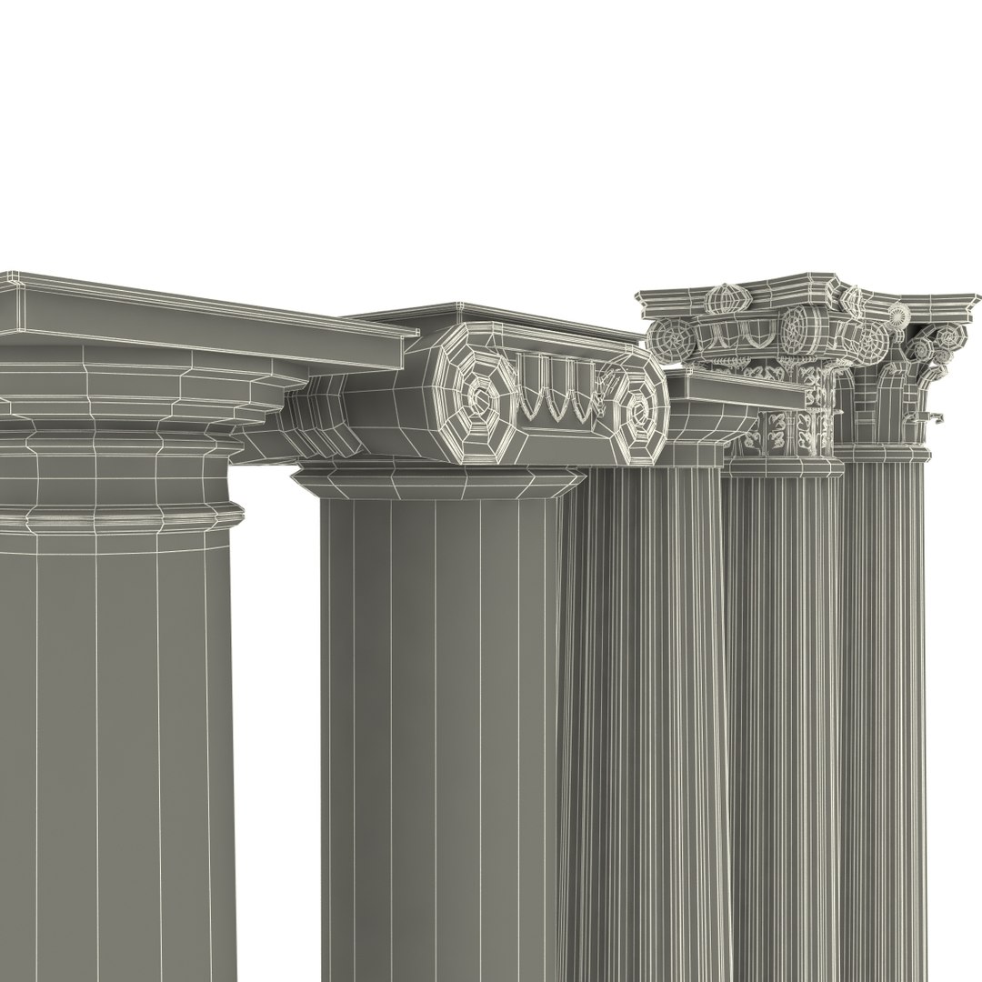 columns set composite 3d model