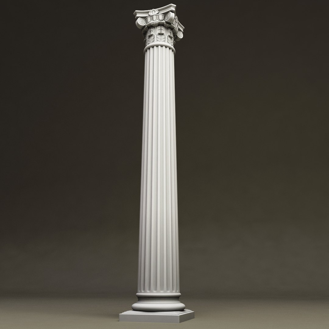 columns set composite 3d model