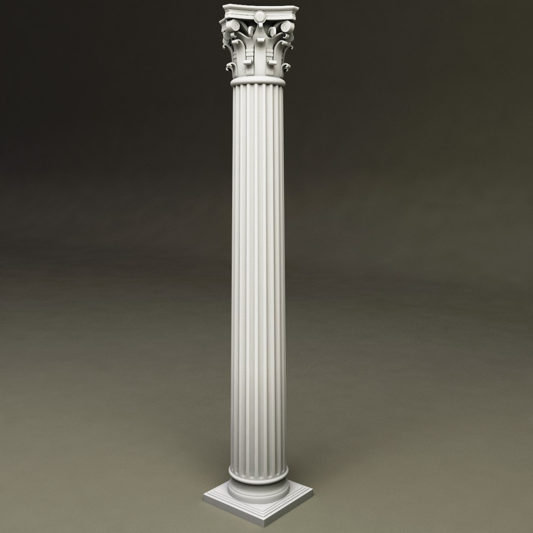 columns set composite 3d model