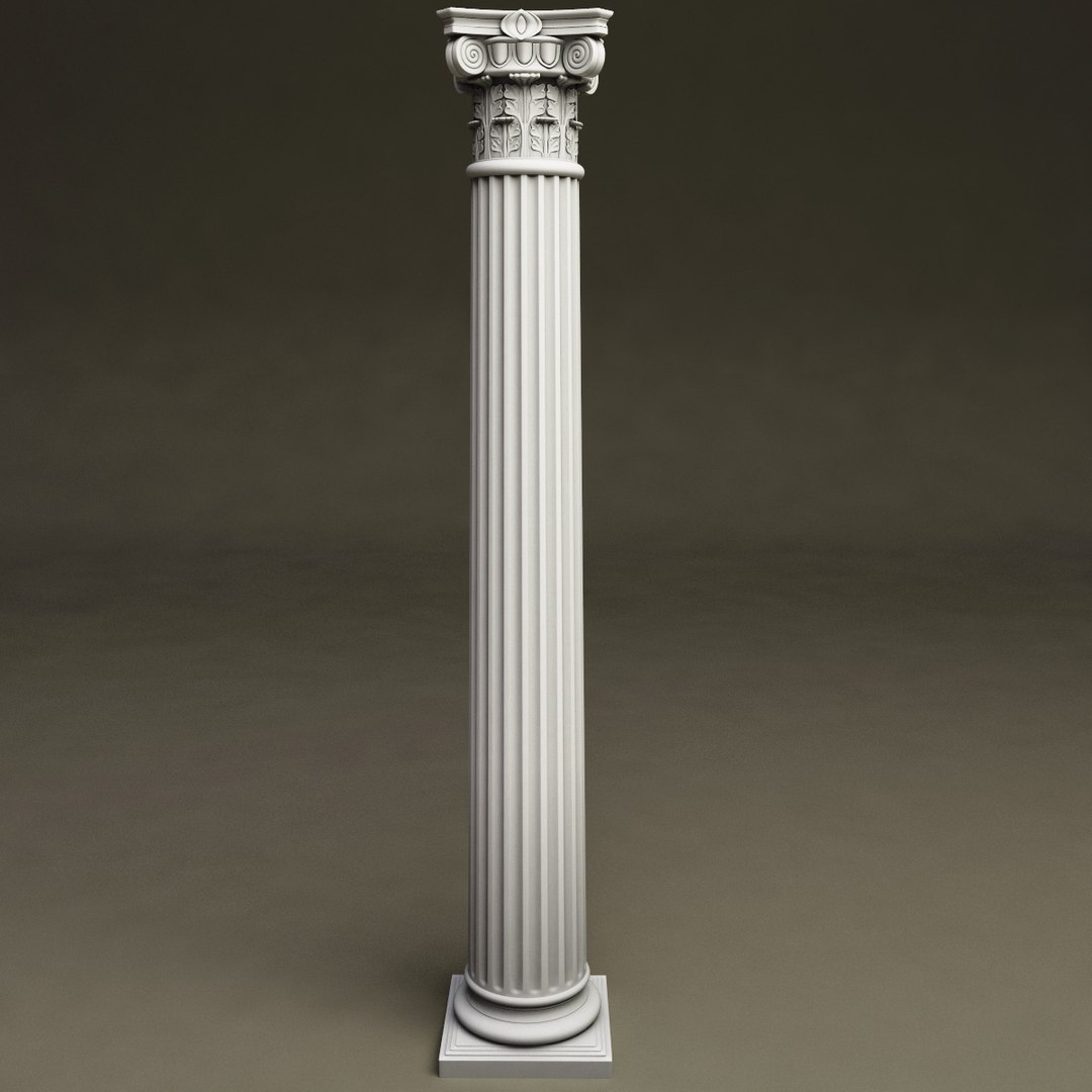 columns set composite 3d model