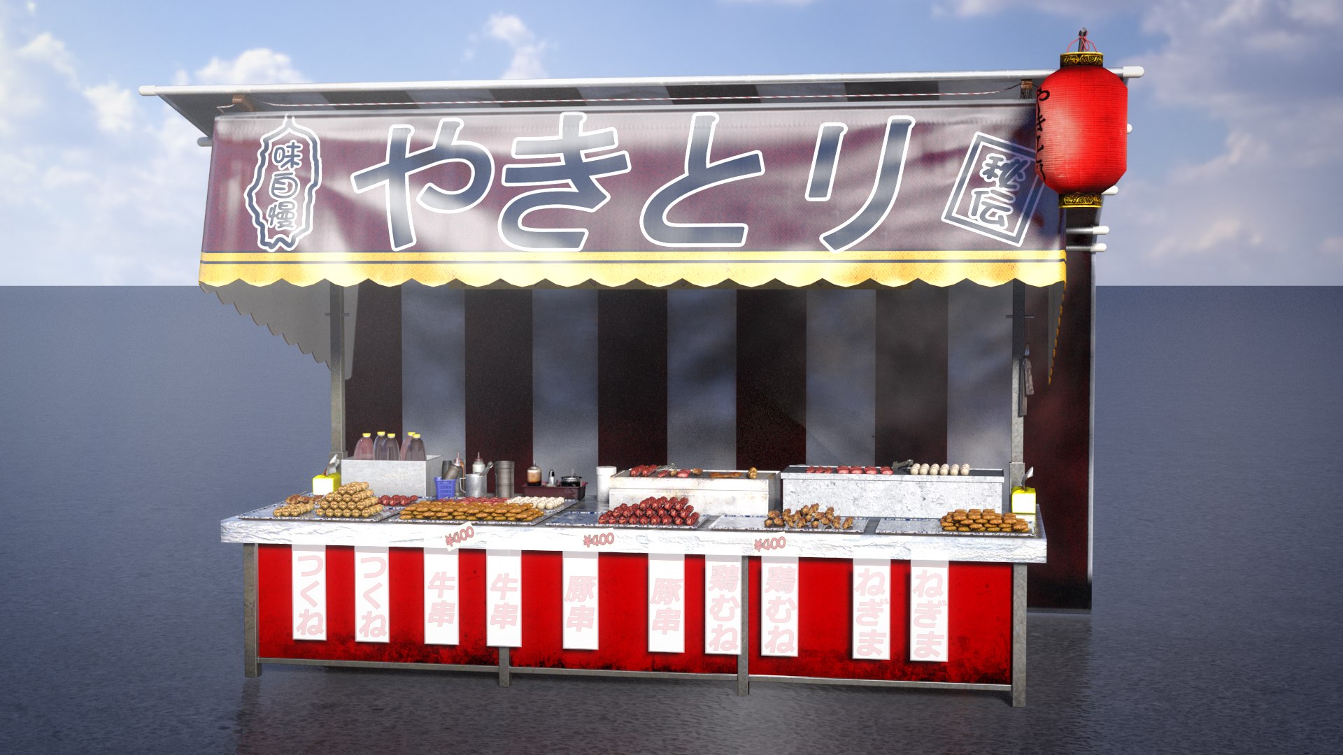 3D Japanese Street Stall 0002 Grilled Food Model - TurboSquid 2314095