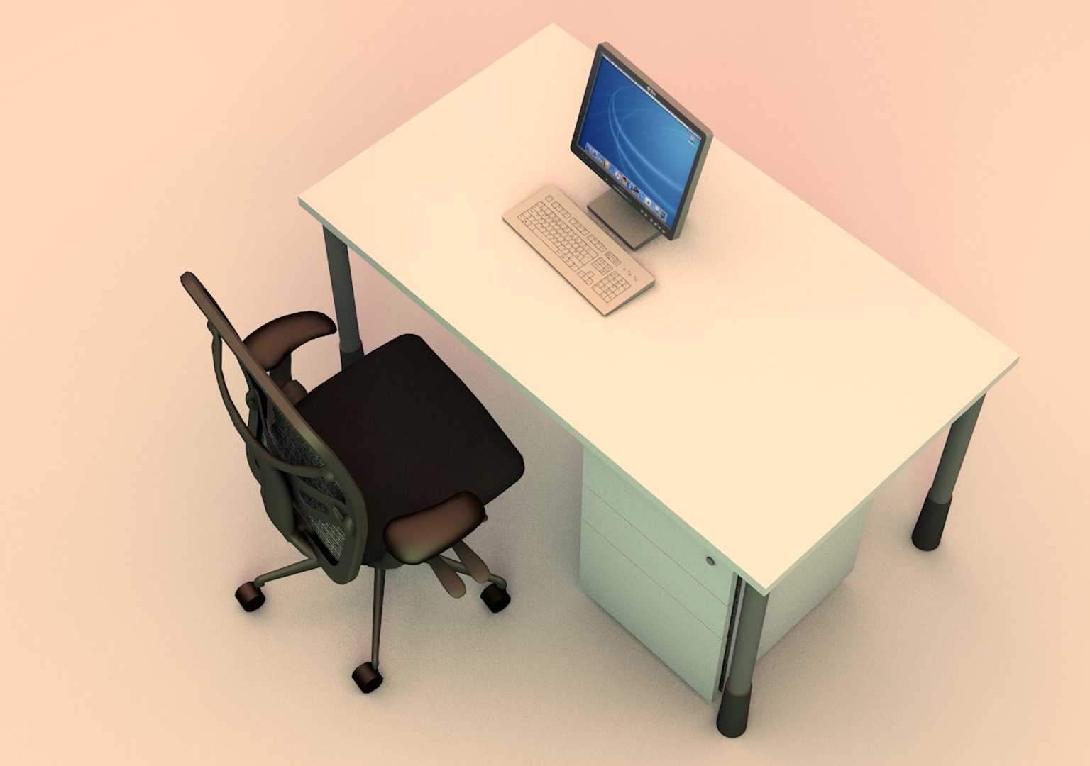 Office Workstation 3d C4d