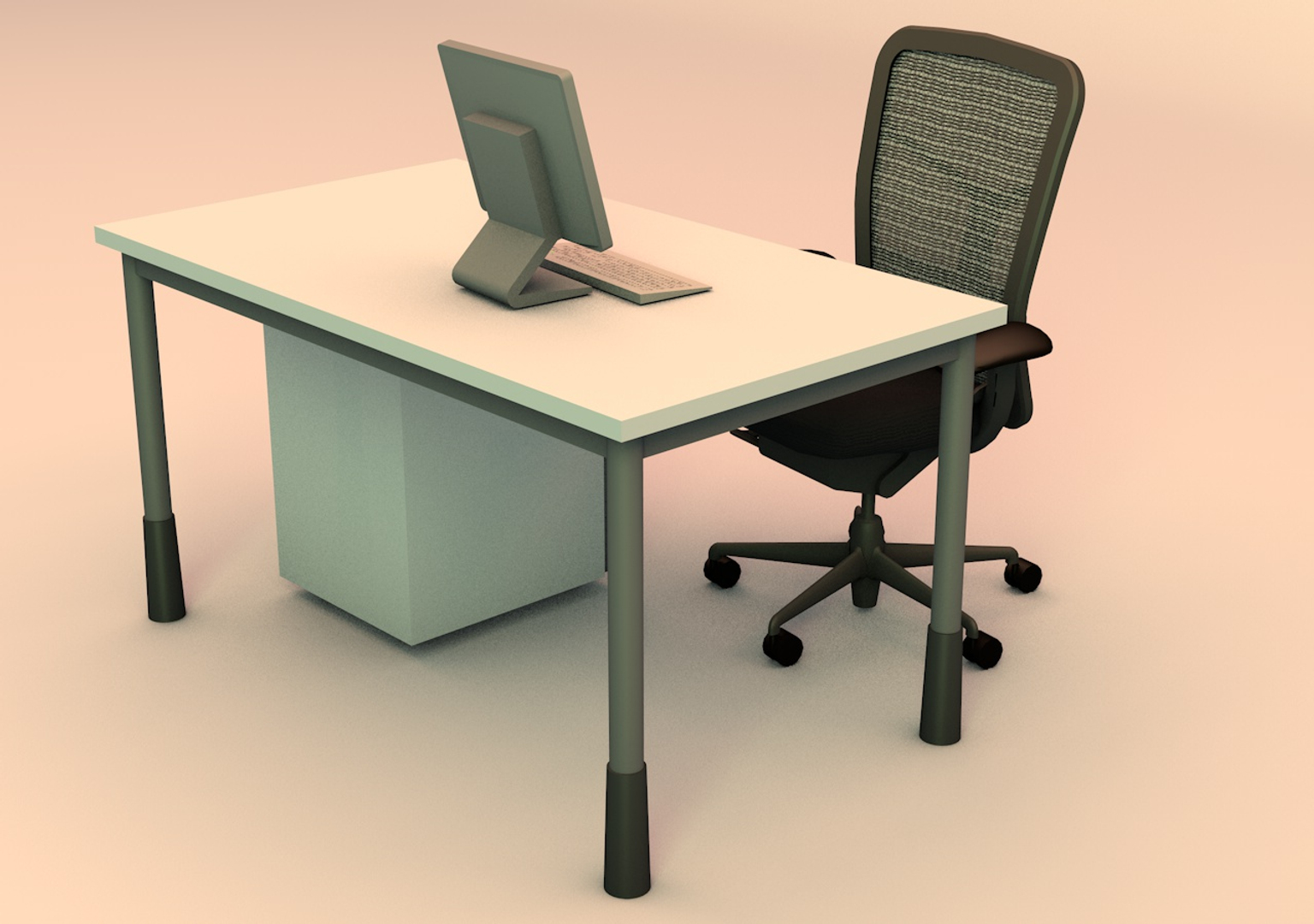 office workstation 3d c4d